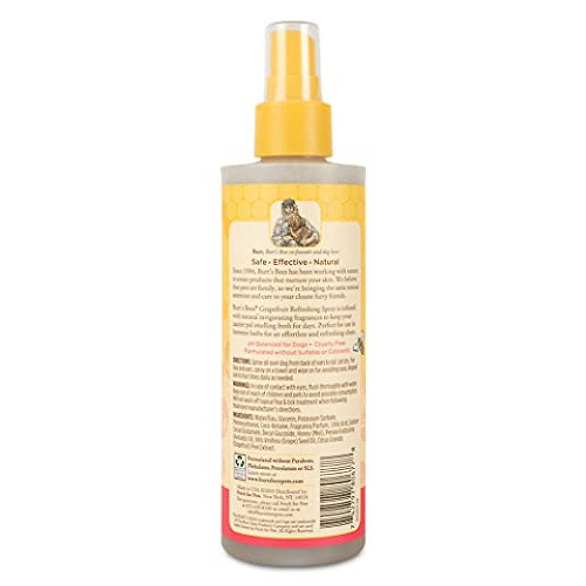 Burt's Bees for Dogs Refreshing Spray with Natural Grapefruit Fragrance Natural Dog Deodorizing Spray, pH Balanced for Dogs, Sulfate & Paraben Free, Made in The USA, 8 oz