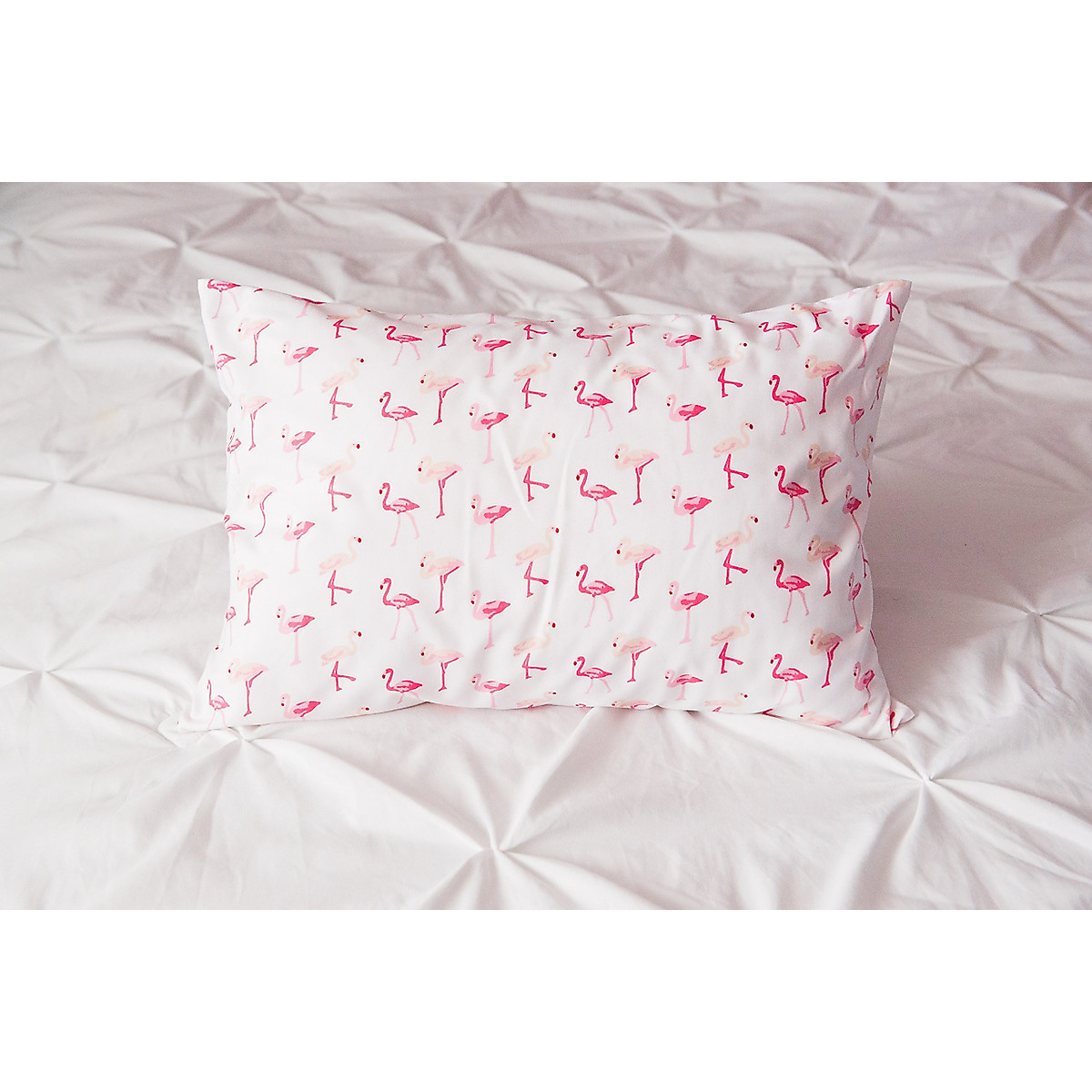 Ella & Max Toddler Pillowcase. Pink Flamingo. Soft & Cuddly. Fits 13x18 & 14x19 Toddler Pillows. Easy to wash & no Ironing. Handmade in USA. Made of Luxury Microfiber Fabric.