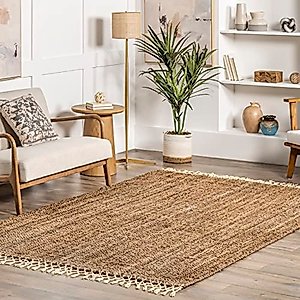nuLOOM Raleigh Hand Woven Wool Area Rug, 6 ft, Natural