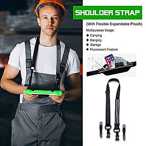 BRAECN iPad Case 9th/8th/7th Generation, 10.2 Inch iPad Case with Hand Strap, Dropproof Kids Case with Kickstand, Shoulder Strap, Pencil Holder, Pencil Cap Holder for 2021/2020/2019 10.2" iPad(Green)