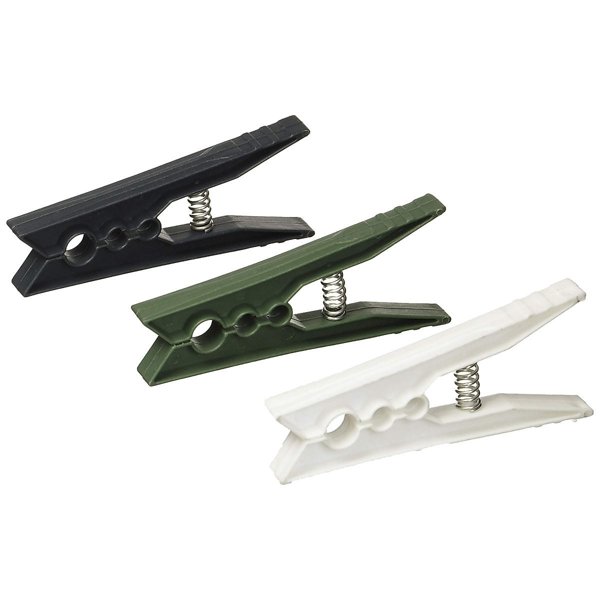 Homz 1220232 Heavy Duty Plastic Clothespins 24 Count Heavy Duty Plastic Clothespins 24 Count, Navy / Green / White