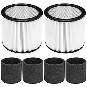 Cabiclean Foam Sleeve Filter for Shop-Vac 90304 90350 90333 Replacement for Most Wet/Dry Vacuum Cleaners 5 Gallon and Above, Compare to Part # 90304, 90585 (2+4)