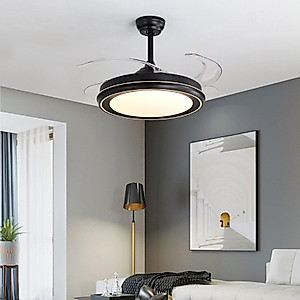 YUEGOO Ventiladores De Techo con Lámparas, Lámpara De Ventilador De Techo, Ventilador De Techo Moderno De 48 "Con Luces Colgantes De Control Remoto Industrial Ligero Para la Sala De Estar De Interiore