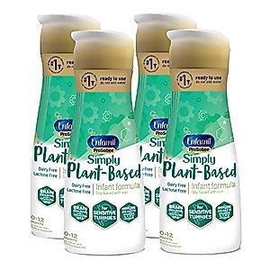 Enfamil Plant based Lactose-free Baby Formula,Ready-to-Feed Bottles, Enfamil ProSobee for Sensitive Tummies, Soy-based, Plant Sourced Protein, Lactose-free, Milk free ,32 Fl Oz (Pack of 4)