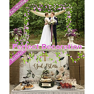 10 Pack/78.7 FT(Total) Flower Garland Rose Vine, SHITIME Lifelike Silk Artificial Hanging Flower Vines Rose Garland for Wedding Arch Bedroom Party Home Garden Wall Hotel Office Decor (Purple)