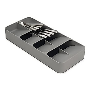 Joseph Joseph Wash and Drain Dish Tub, 1 EA, Gray & DrawerStore Compact Cutlery Organizer Kitchen Drawer Tray, Large, Gray