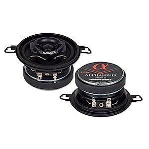 Alphasonik 1 Pair of NS35 Neuron Series 3.5" (180 Watts Max for The Pair) 90 Watts Max Per Speaker 2-Way Full-Range Car Audio Speaker with PEI Dome Tweeter Polypropylene Cone