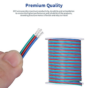 C-able 22 AWG 3 Conductor Wire for WS2811 WS2812b 3Pin RGB Extension Cable 20m with Spool