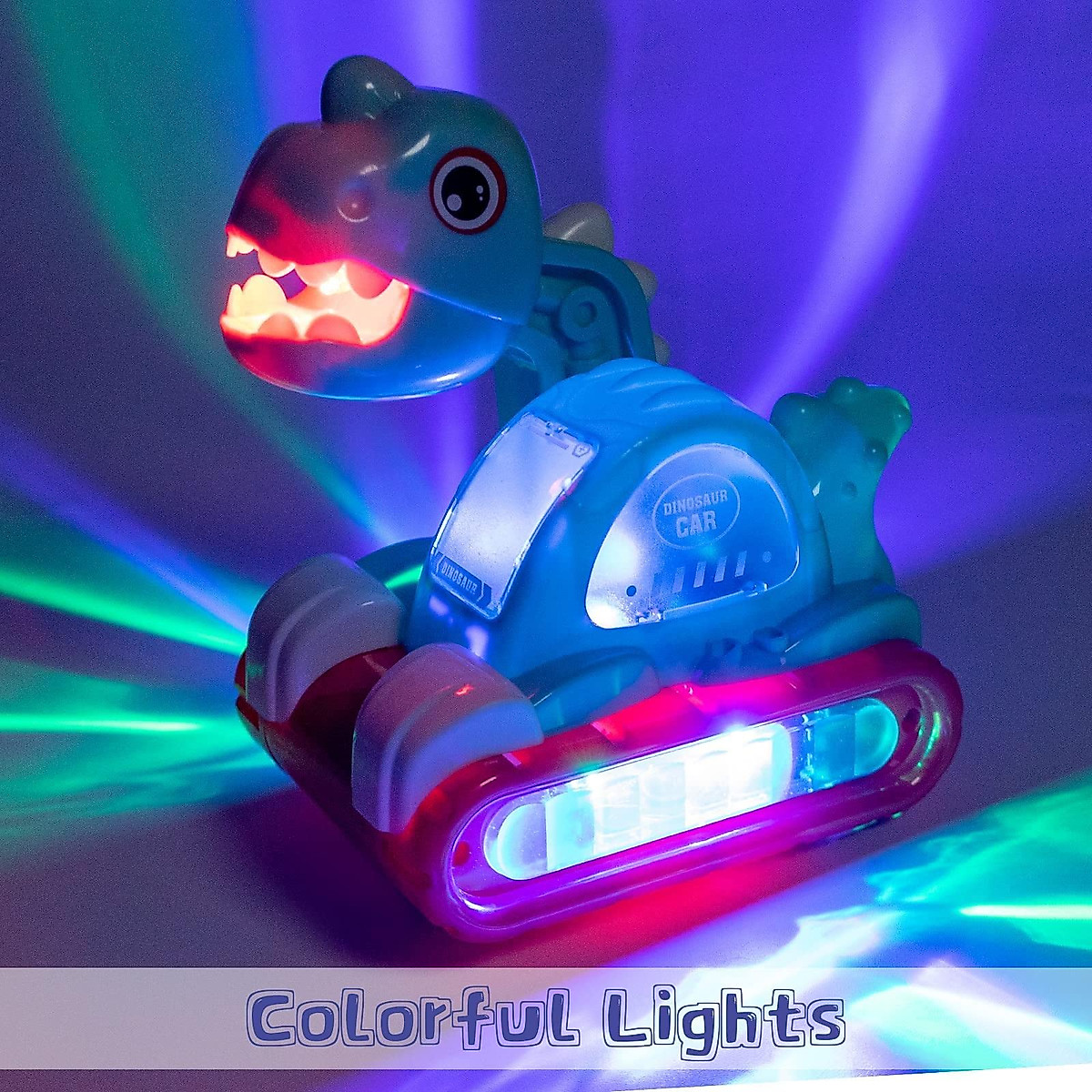 COVTOY Baby Toys for 1 Year Old Boy Girl, Musical Dinosaur Car Crawling Developmental Toys with Sounds and Lights, Ideal Gifts for Babies 6 to 12-18 Months