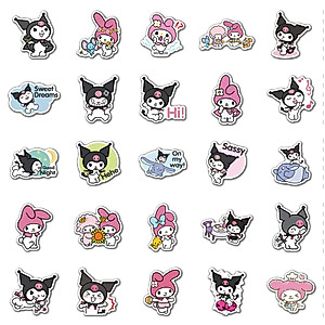 LANOU Cartoon Stickers 100pcs Cute Kuromi Stickers Pack Waterproof Vinyl Stickers for Kids Girls Adults Laptop Skateboard