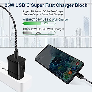 Type C Super Fast Charger for Moto G Play 2023/G Stylus 5G 2022/G Pure/G Power/G 5G 2022/G8/G7 Play/Z4,Motorola Edge 30 Ultra/Edge+ 2022/One 5G Ace/Edge 5G UW,25W PD Fast USB C Wall Charger+6ft Cable
