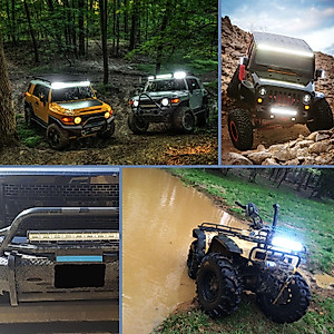 Nilight 18024C-A 420W 20Inch Triple Row Flood Spot Combo 42000LM Bar Driving Boat Led Off Road Lights for Trucks, 2 Years Warranty , White