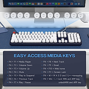 Atelus Computer Keyboards Wired, Full Size Typewriter Keyboard with ...