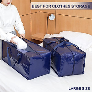 MIUKAA 6-Pack Heavy-Duty Moving Bags - 23-Gallon Capacity - Extra Large Storage with Zippers & Handles - Ideal for Clothes, Tools, and Packing Organizer