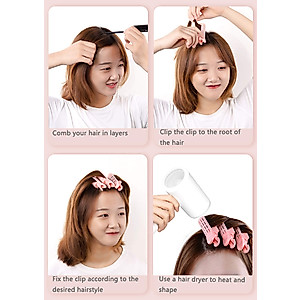 Volumizing Hair Root Clip Hair clips for women Instant Hair clip Naturally Fluffy Hair Styling Curly Tool Roller Wave Magic Salon Hair Root Clip Wave Fluffy Hair Root Curler curler clips (Orange)