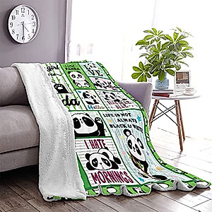Juirnost Panda Blanket Panda Gifts for Girls Panda Throw Blanket for Couch Bed Sofa Panda Bear Gifts Panda Gifts for Women Kids Teens Birthday Gifts 50" x60" Soft Cozy Fleece Plush Reversible Blanket