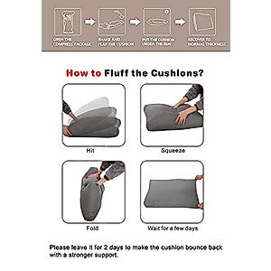 Creative Living Sofa 24x24 Outdoor Deep Seating Refresh Patio Replacement Cushions, 3 Count (Pack of 1), Indigo