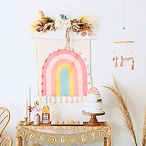 Boho Rainbow Baby Shower Burlap Banner Gender Neutral Nursery Decoration Themed Party Supplies