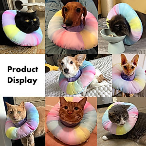 EWES Cat Cone Collar Soft M Size Alternative Neck Cones to Stop Licking for Cats Dogs Kitten Comfy Elizabethan Collars After Surgery Neuter Cat Dog Donut Collar for Pet e Collar Recovery Shame