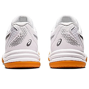 ASICS Women's Upcourt 5 Volleyball Shoes, 10, White/Pure Silver