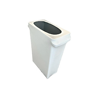 Spandex & Table Linens Spandex Stretch Slim Jim Trash Can Cover - Garbage Can Cover for 23 Gallon Trash Bins - Durable Polyester/Spandex Blend Garbage Can Covers - Made in The USA - White