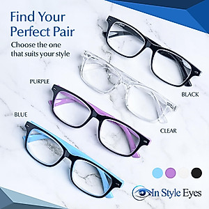 In Style Eyes Super Strong Eye Glasses, High Magnification Womens Reading Glasses - Non-Polarized Lens for Men - Black - 7.0x
