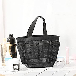 WskLinft Shower Caddy Strong Load-Bearing Quick Dry Thickened Beach Bag Mesh Shower Caddy with 8 Pockets Household Products Grey