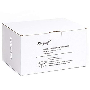 Extra Large Rectangle Unfinished Pine Wood Box Natural DIY Craft Stash Boxes with Hinged Lid and Front Clasp for Arts Hobbies and Home Storage-10.71x8x5.66 Inches