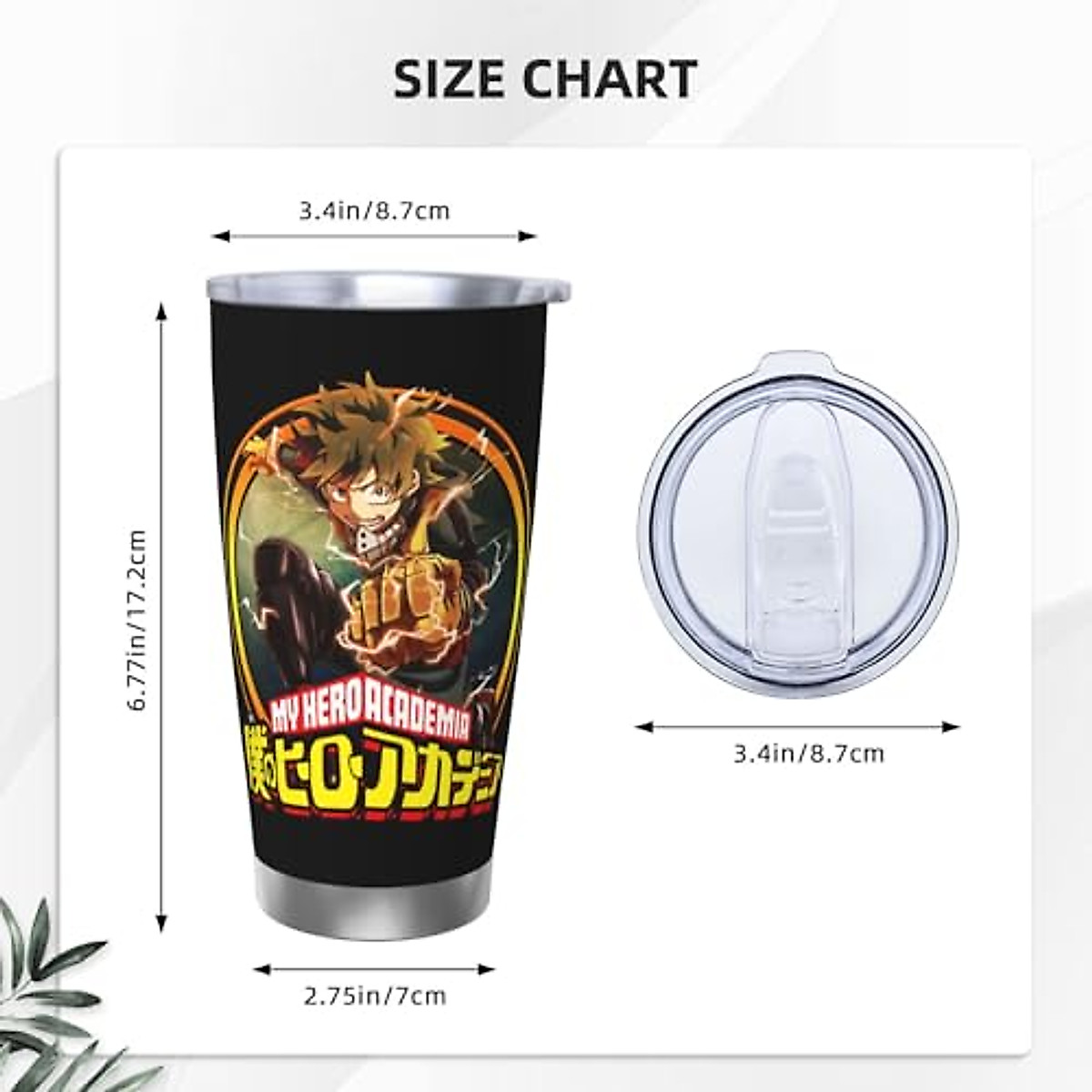 JIESAJ Anime My Hero Academia Insulated Tumbler 20oz Insulated Kettle For Men'S Woman'S Insulated Kettle