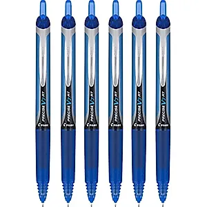 Pilot Precise V7 RT Retractable Rolling Ball Pens, Fine Point, Blue Ink, 6 Pack