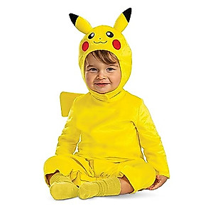 Disguise Pikachu Costume Romper, Official Pokemon Toddler Outfit and Headpiece, Size (3T-4T)