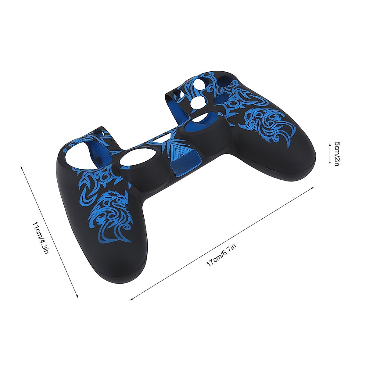 DJDK Case for ps4 Controller,Soft Silicone Case Skin Grip Shell Cover for Playstation 4 PS4 Controller(Black&Blue)