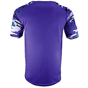 Epic Adult Cool Performance Camo Sleeve Tee Shirt (13- Colors Avaliable) Purple M