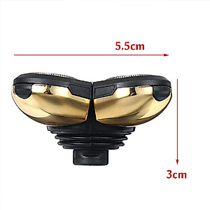 5 Head Shaver Replacement, Shaver Replacement Heads, Easy Install Electric Razor Replacement, Beard Cutter Replacement Blade (Free Size, Gold)