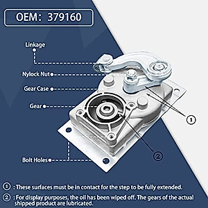 379160, RV Gear Box Linkage with A, Compatible with Lippert Kwikee Electric Steps Series 22, 23, 28A, 30, 32, 33, 34, 35, 36, 38, and 40 | New, Grey, 8-1/4" L x 3-1/4" H x 4-1/4" W, Replace# 1101425