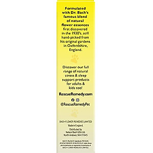 Bach RESCUE REMEDY PET for Dogs 20mL, Natural Calming Drops, Stress Relief for Dogs & Puppies, Caused by Separation, Thunder, Fireworks, Homeopathic Flower Remedy