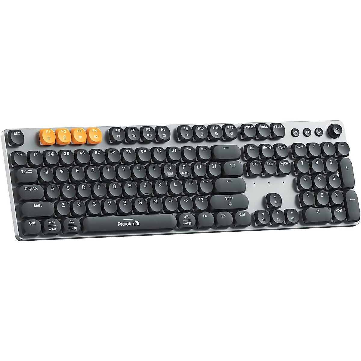 ProtoArc Bluetooth Mechanical Keyboard for Office, MECH K300 Wireless Tactile Quiet Comfortable Keyboard with Backlit Keys, 2.4G/USB-C/Bluetooth, Rechargeable, Programmable for Mac/Windows/Android