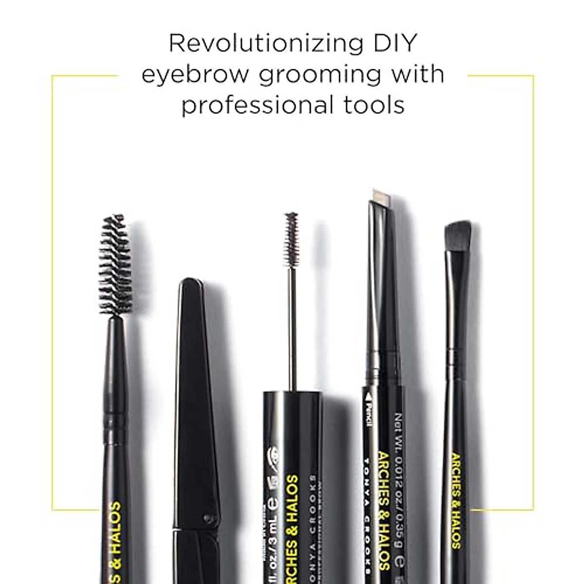 Arches & Halos - Duo Luxury Brow Powder - Dark Brown - Eyebrow Styling Cosmetics Palette, Powder, Tinting, Contouring, Precise Brow Definer - Hypoallergenic, Vegan - 2.5 g, Dark Brown