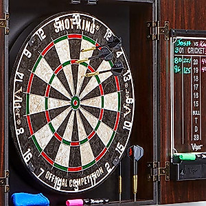 Viper by GLD Products Vault Deluxe Dartboard Cabinet with Shot King Sisal Dartboard and Illumiscore Scoreboard, Wood