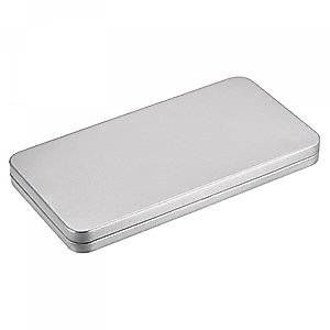 uxcell Metal Tin Box, 5pcs 6.69" x 3.54" x 0.59" Rectangular Empty Tinplate Storage Containers with Lids, Silver Tone