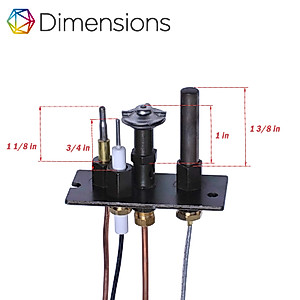10002264 Propane Natural Gas (NG) SIT Pilot Assembly 3 Way Compatible with HHT, Majestic, Monessen, Temco, Vermont Castings Gas Stoves & Fireplaces