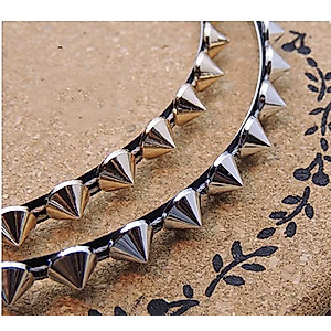 FULAI Duyppy 2 Pack Rivet Punk Spike Headband Studded Headband Party Hair Band Hair Clips for Women