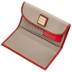 Dooney & Bourke Women's Continental Clutch in Pebble Grain Leather, Trifold Wallet with Multiple Card Holder, Taupe