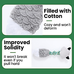 Petinstinct Large Squeaky Dog Toys for Aggressive Chewers, Indestructible Rope Plush Dog Chew Toys for Small Medium Large Dogs, Tough Tug of War Dog Toys to Keep Them Busy, 18 Inch, Raccoon