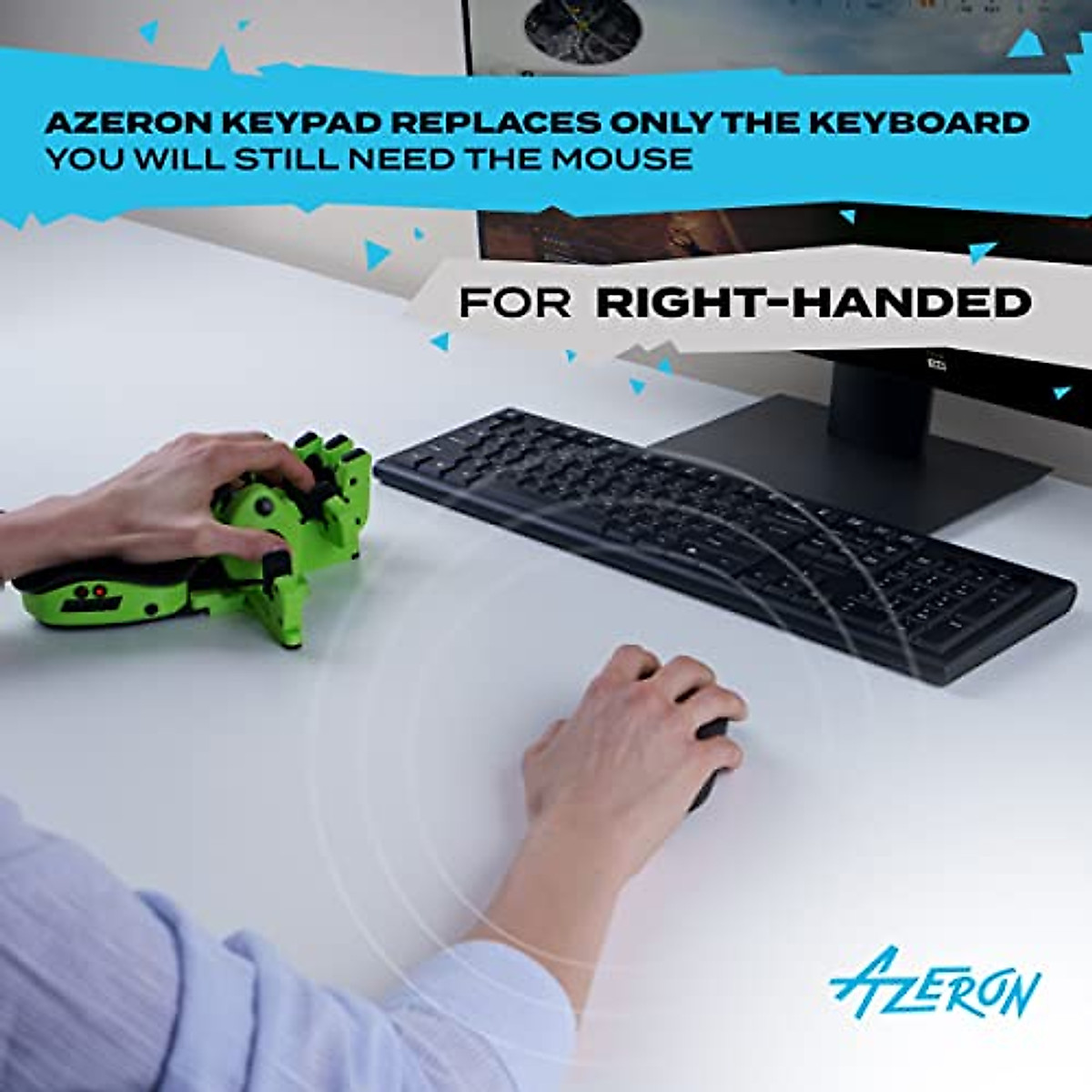 AZERON Compact Gaming keypad - Programmable Gaming Keyboard for PC & Console Gaming - Customized, 3D Printed Analog Thumbstick keypad with 24 Buttons - for Righties