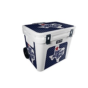 MightySkins Carbon Fiber Skin Compatible With Yeti Roadie 60 Wheeled Cooler - Dont Mess With Texas | Protective, Durable Textured Carbon Fiber Finish | Easy to Apply and Change Style | Made in The USA