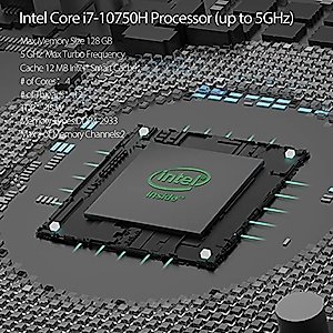 Mini Computer Intel i7-10750H Processors,16GB DDR4 RAM 512GB SSD Mini PC Windows 10Pro, Micro Desktop Computer with HDMI/DP Dual 4K Output Support mSATA Dual Band WiFi 2.4G/5G BT 5.0 Gigabit Ethernet