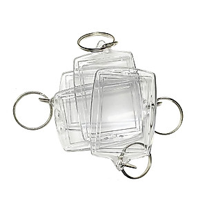BetterJonny 20Pcs Acrylic picture Keychain Blanks Photo Keychain Clear in Photo Keychain Acrylic Picture Frame Keyrings (Rectangle)