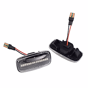 Hacreyatu For-Nissan Skyline R34 Almera N15 N16 Pulsar Maxima QX Sunny G10 Primera P11 P12 Car Led Dynamic Side Marker Turn Signal LightLed (Clear)