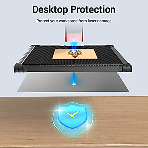 Mecpow Honeycomb Laser Bed, 440x440mm Honeycomb Working Table for Most Laser Engraver, Durable Steel Honeycomb Panel for Fast Heat Dissipation, Desktop-Protecting, 17.3''x17.3''x0.87''